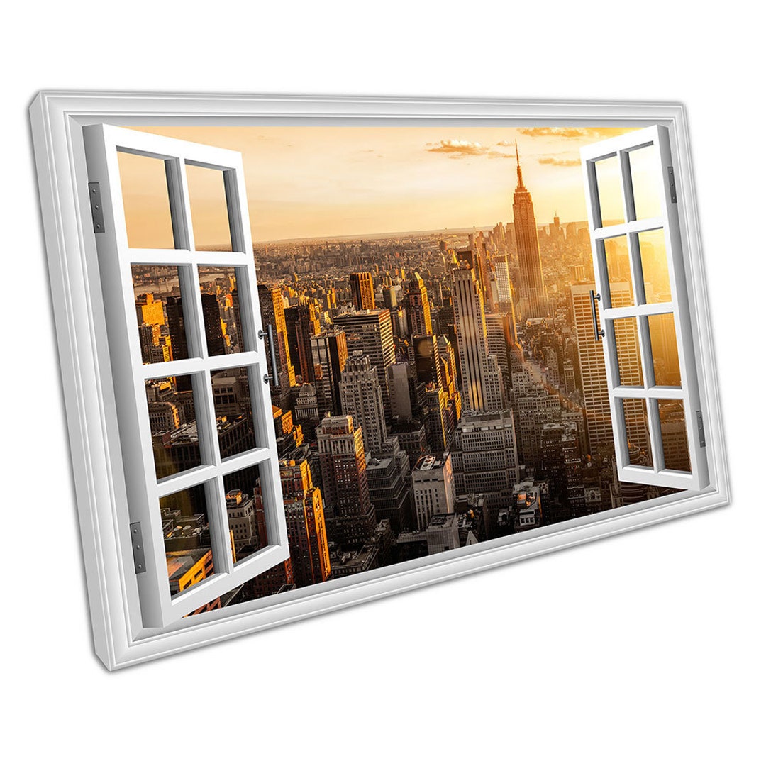 Window View New York City NYC Stunning Setting Sun Manhattan Ready to ...