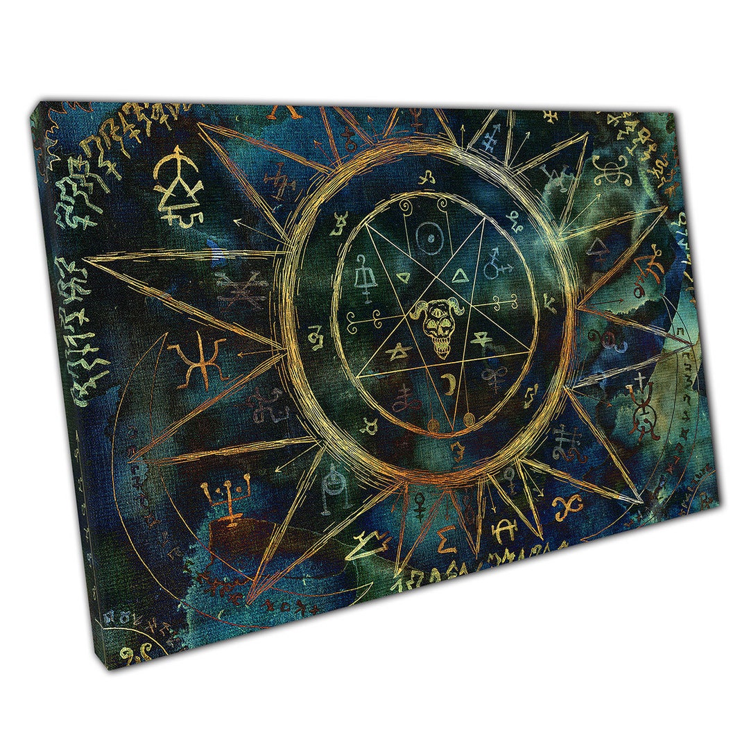 Occult Spiritual Board Inspired Fantasy Style Magical Ouija Pentagram ...