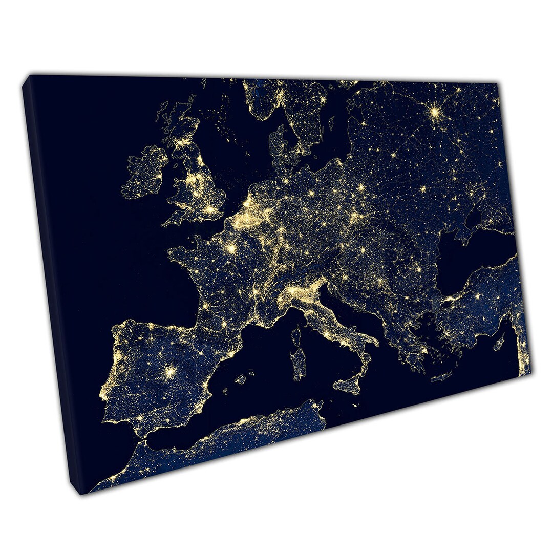 Europe Night Sky Wall Art Print Canvas Decor for Home Office - Etsy
