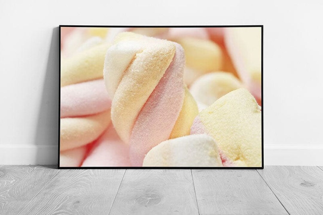 Print on Paper Marshmallows Wall Art Ready to Hang Print Framed Picture ...