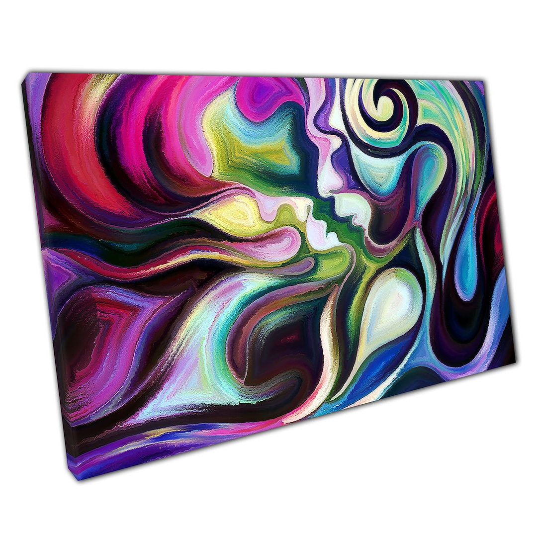 Swirling Colourful Abstract Face Profiles Inspired by Love and Passion ...