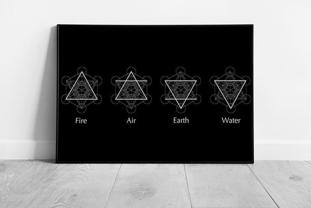 Four Elements Air Fire Water Earth Symbols Diagrams Alchemy Magical ...