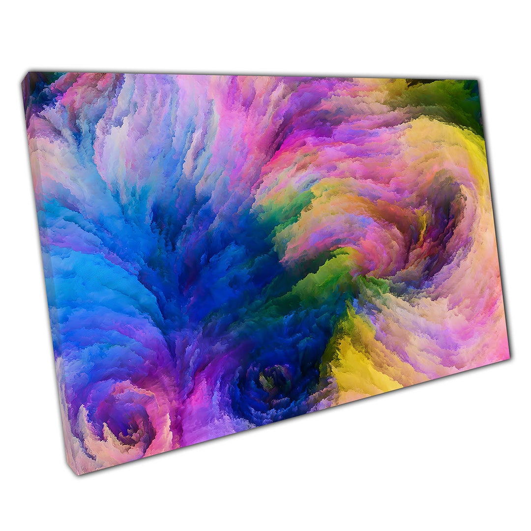Abstract Rainbow Swirl Canvas Art Print Colorful Contemporary Home ...
