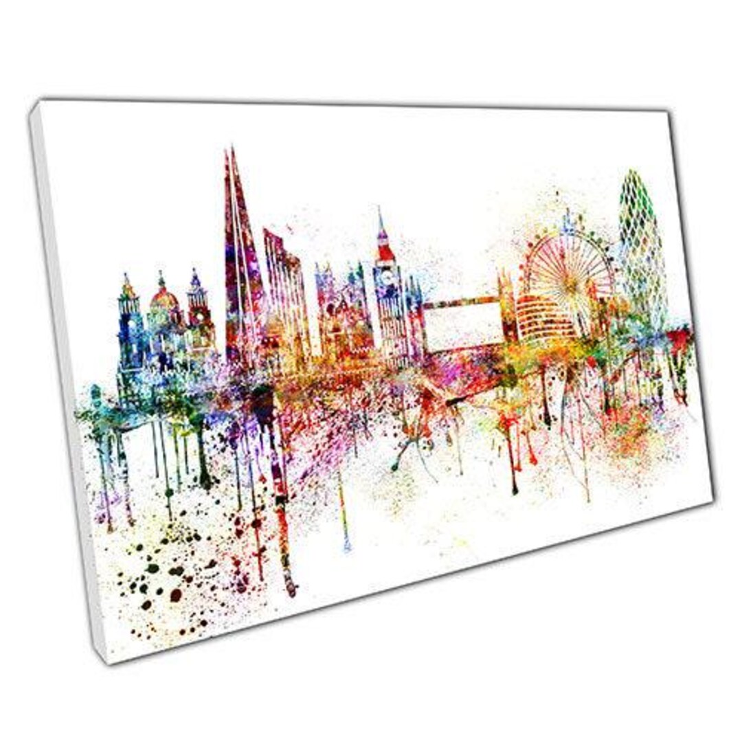 Vibrant London Skyline Canvas Print: Colorful Cityscape Art for Home ...