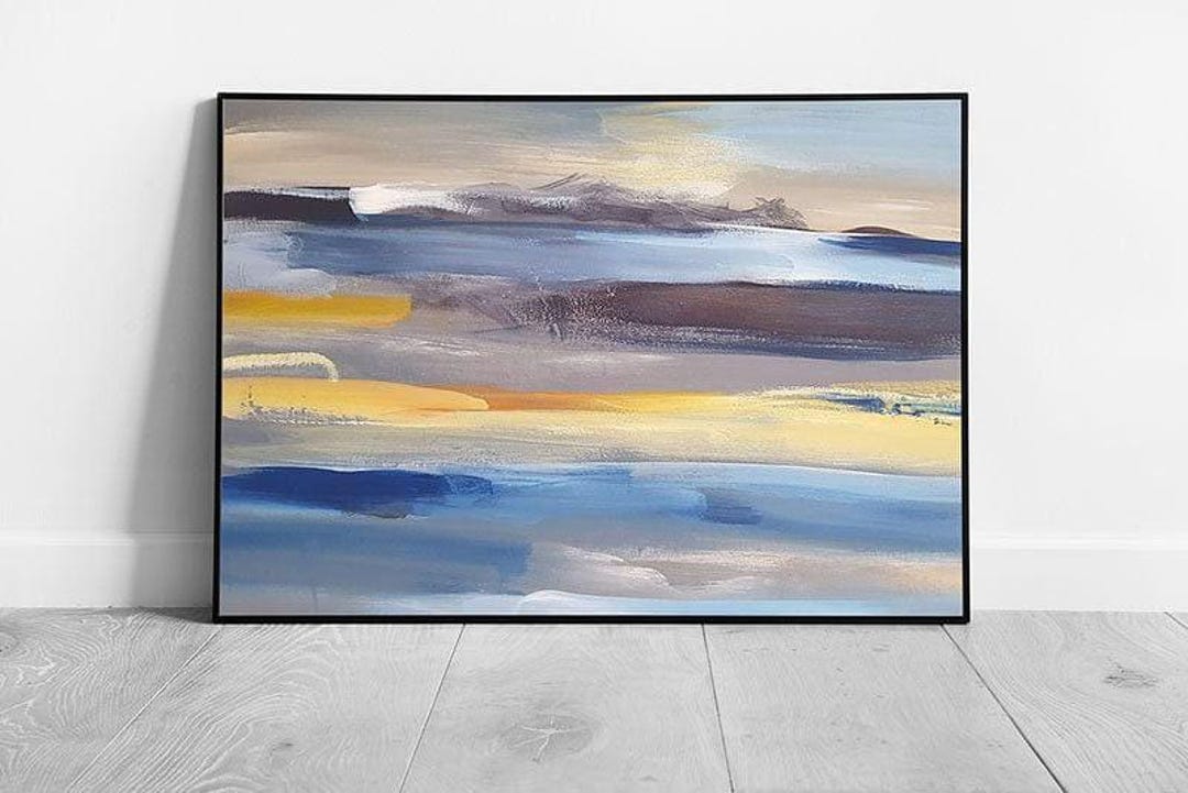 Abstract Beach Palette: Textured Brush Strokes Contemporary Wall Art ...