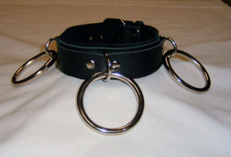 Triple O-ring Leather Bondage Collar BDSM Store Bondage - Etsy