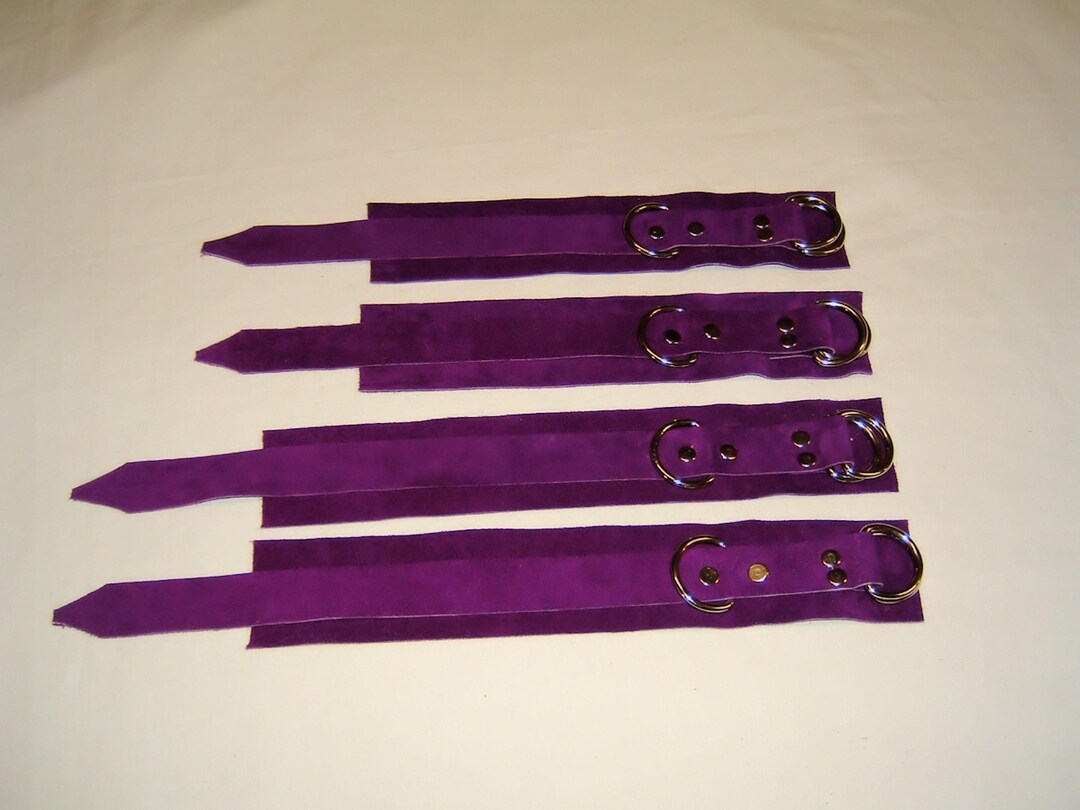 Set of FOUR Basic All Suede Cuffs , Wrist Cuffs and Ankle Cuffs - Etsy