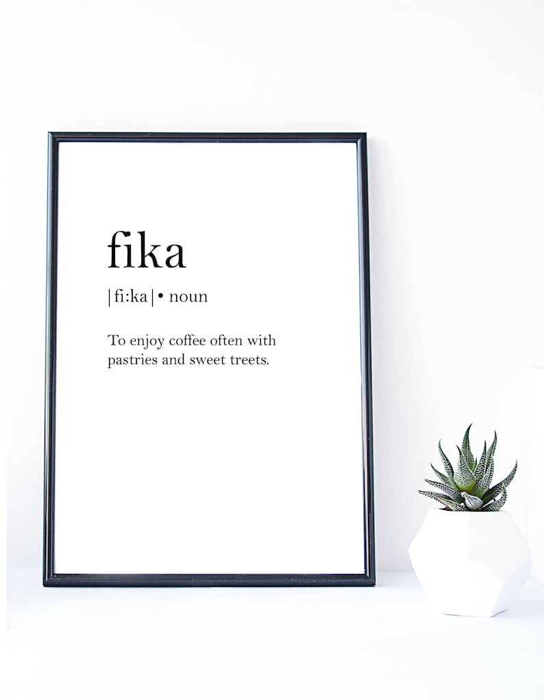 Fika Definition Print: Swedish Coffee Art (digital Download) - Etsy