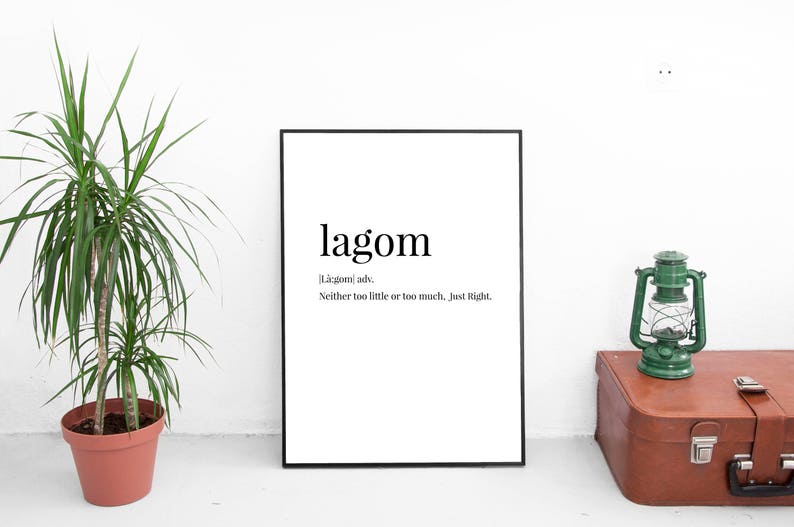 Lagom Definition Print Swedish Art Instant Download - Etsy