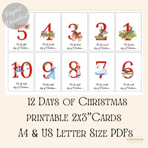 Nutcracker Printable 12 Days of Christmas | Digital Download A4 & US ...