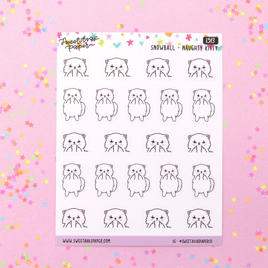 Middle Finger Planner Stickers Snowball the Cat 1513 - Etsy
