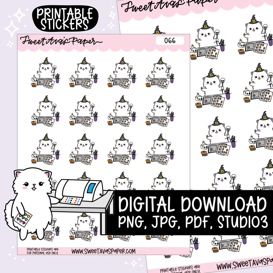 Snowball the Cat Haunted Planner - Instant Digital Download - Printable ...