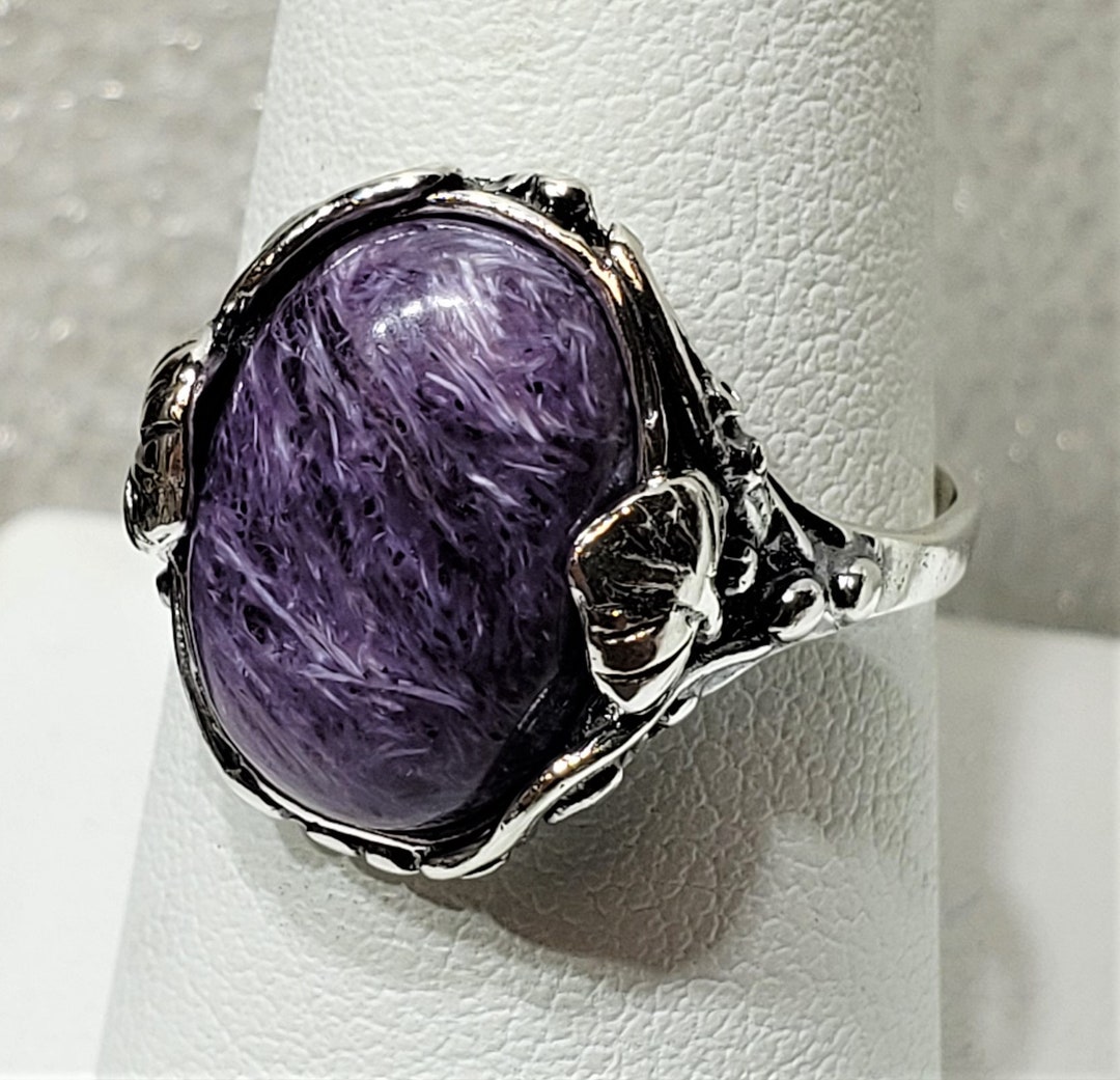 Russian Purple Charoite Ring – Sterling Silver Gemstone, Made in Poland ...