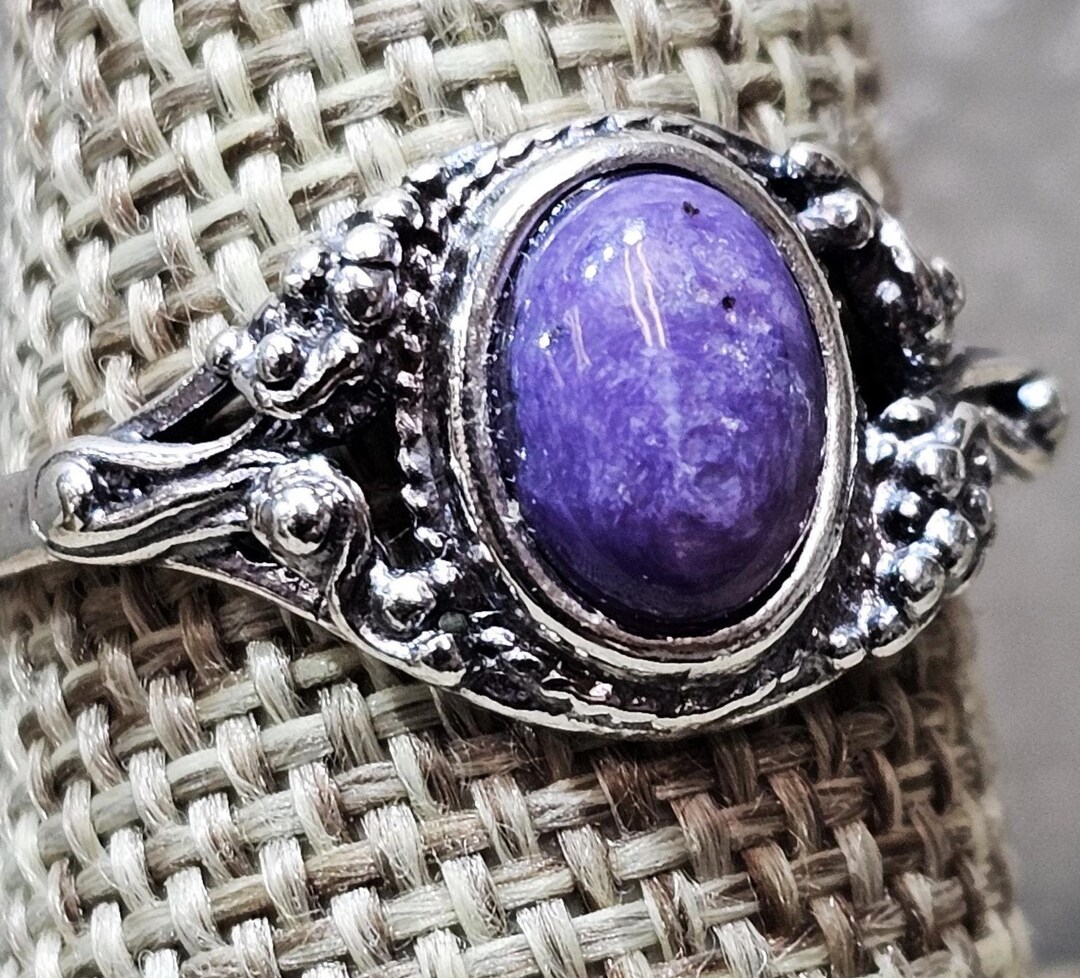 Rare RUSSIAN Purple Charoite Set in Silver 925 Mark Ring Sizes 4 - 12 ...