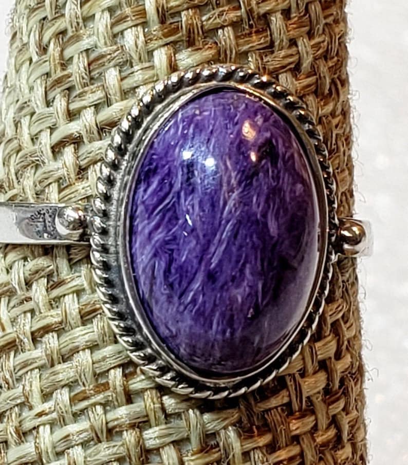 Rare RUSSIAN Purple charoite set in silver 925 mark ring sizes | Etsy