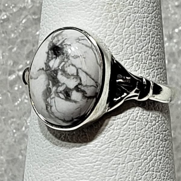 White Stone Ring - Etsy