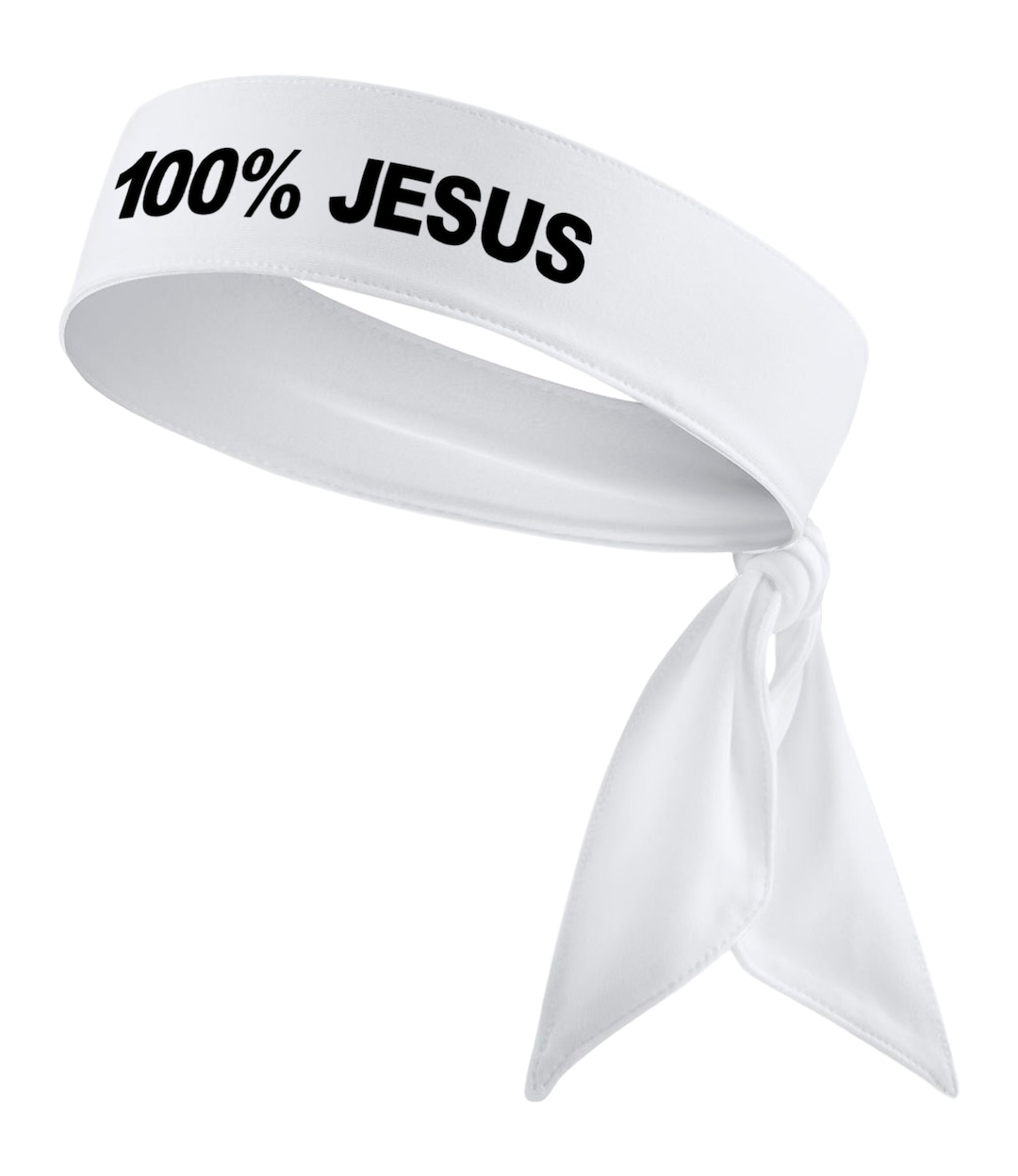 100% Jesus Sports Head Tie Headband Soccer Football White Black ...