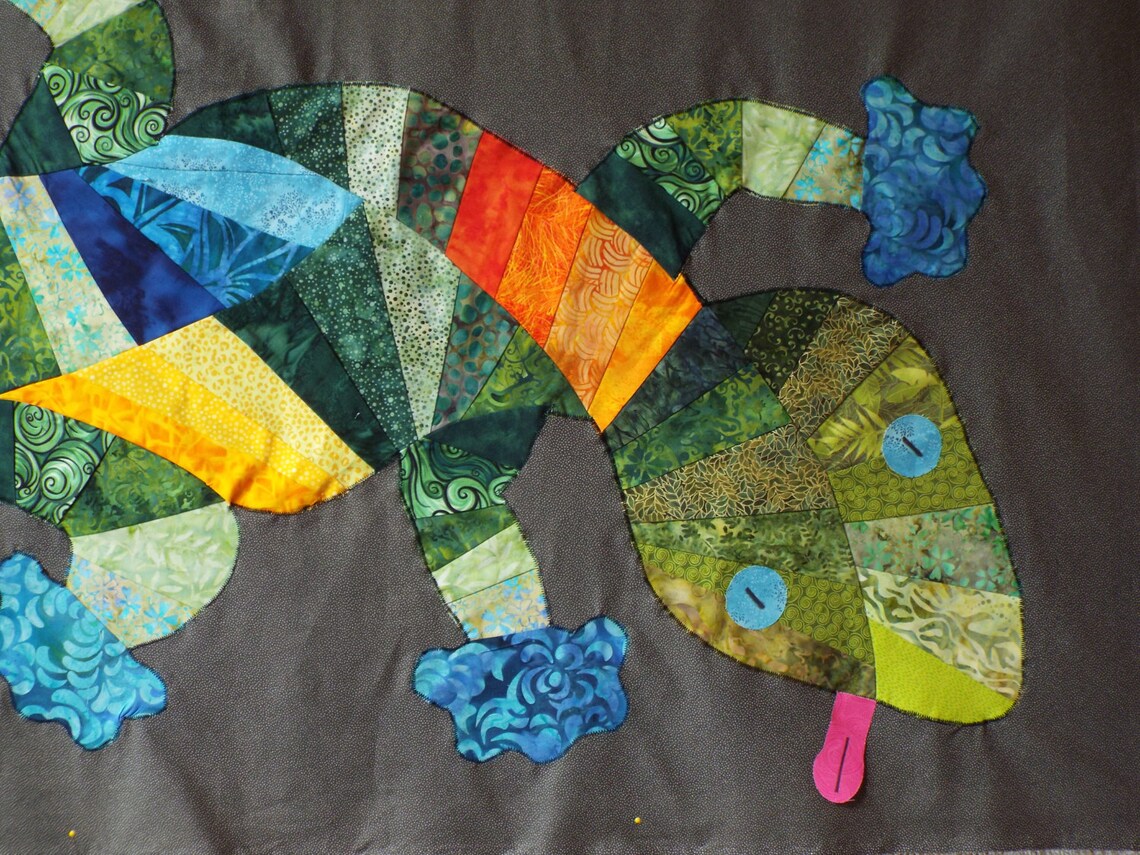 Gecko Quilt Karma Pattern Paper Strip Piecing Raw Edge | Etsy