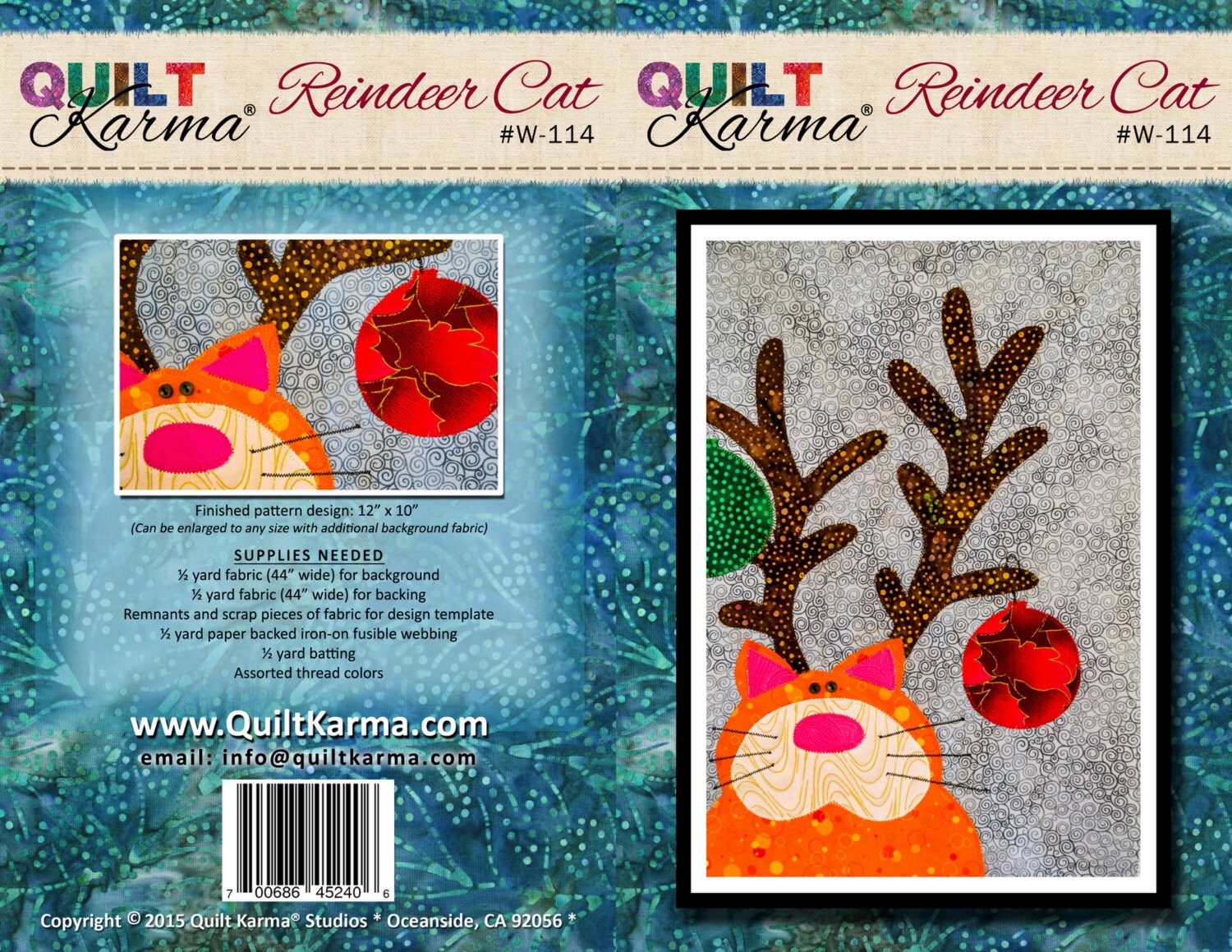 Reindeer Cat Quilt Karma Pattern Paper Strip Piecing Raw - Etsy