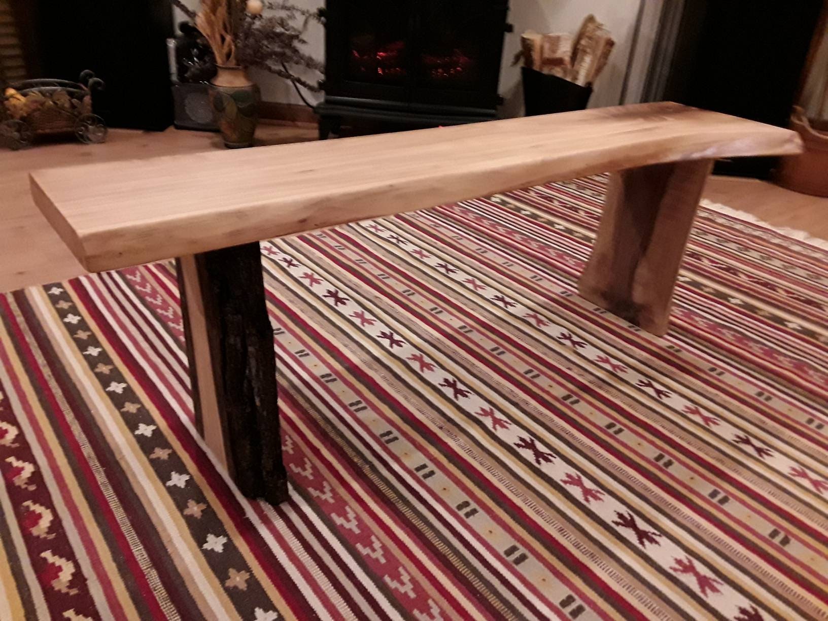 Rustic Live Edge Bench - Etsy