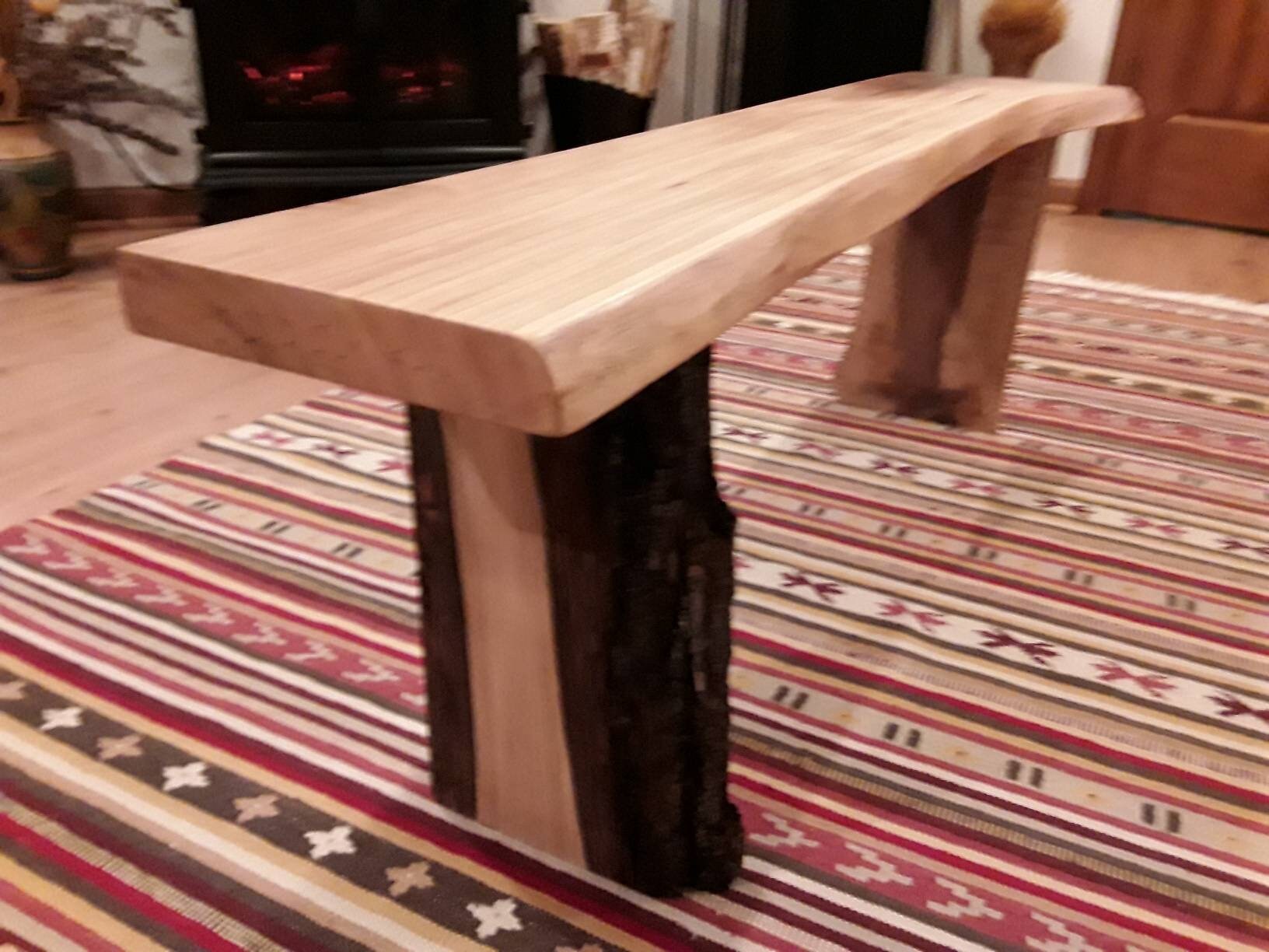 Rustic Live Edge Bench - Etsy