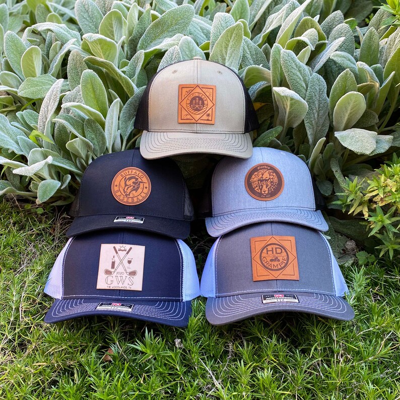 Custom Leather Patch Hat Personalized Logo Hat Company Logo Etsy Custom Leather Patch Hat Personalized Logo Hat Company Logo Etsy
