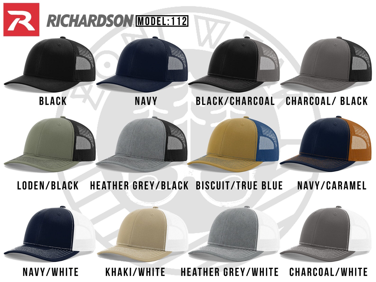 Redfish Patch Hat, Custom Richardson 112 Leather Patch Hat, Leather ...