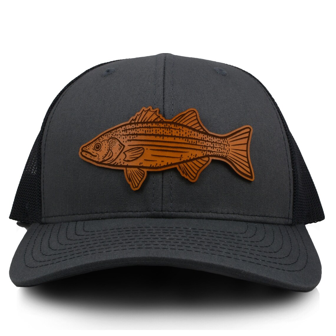 Striped Bass Patch Hat, Custom Richardson 112 Leather Patch Hat ...