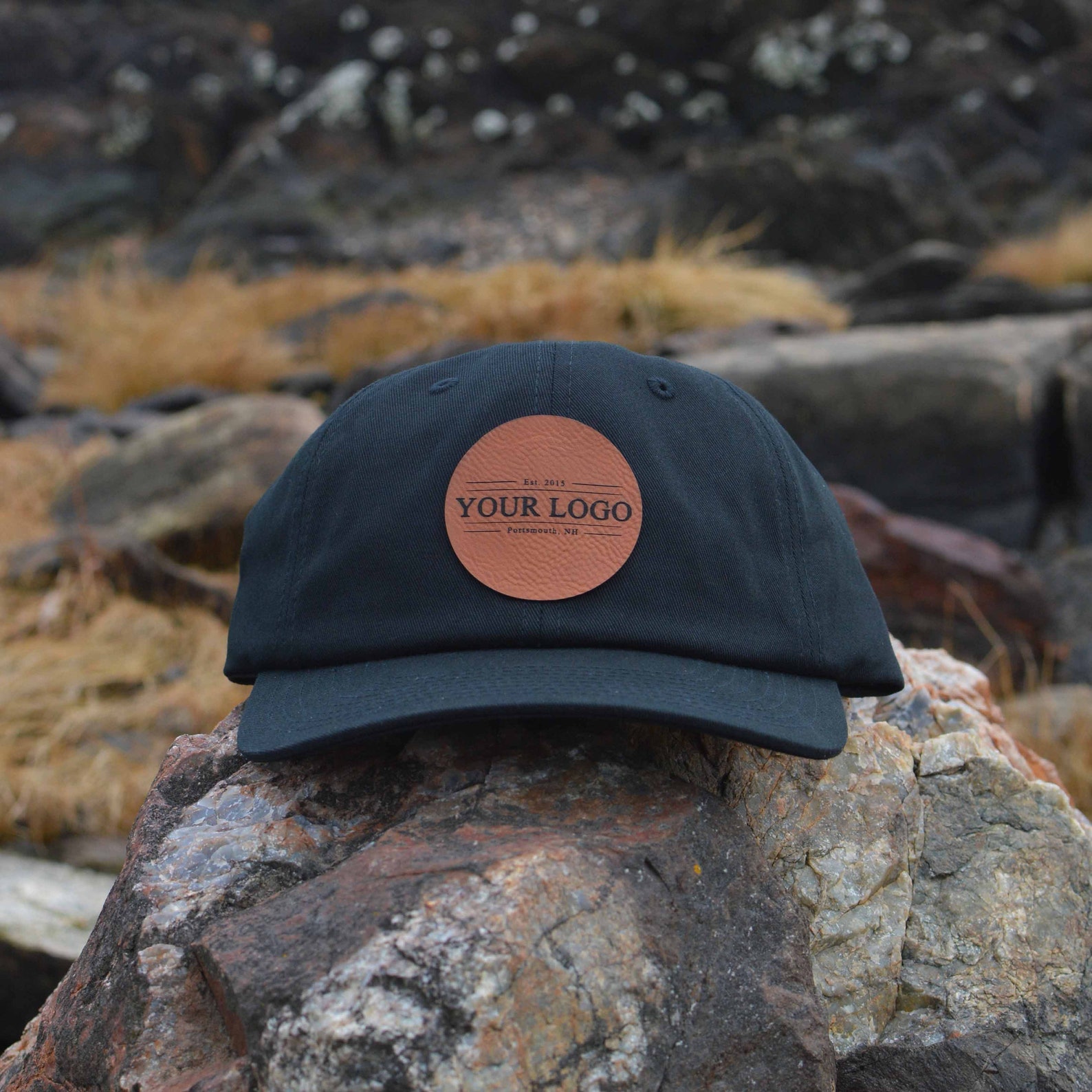 Custom Logo Hats Company Logo Hat Faux Leather Patch Low | Etsy