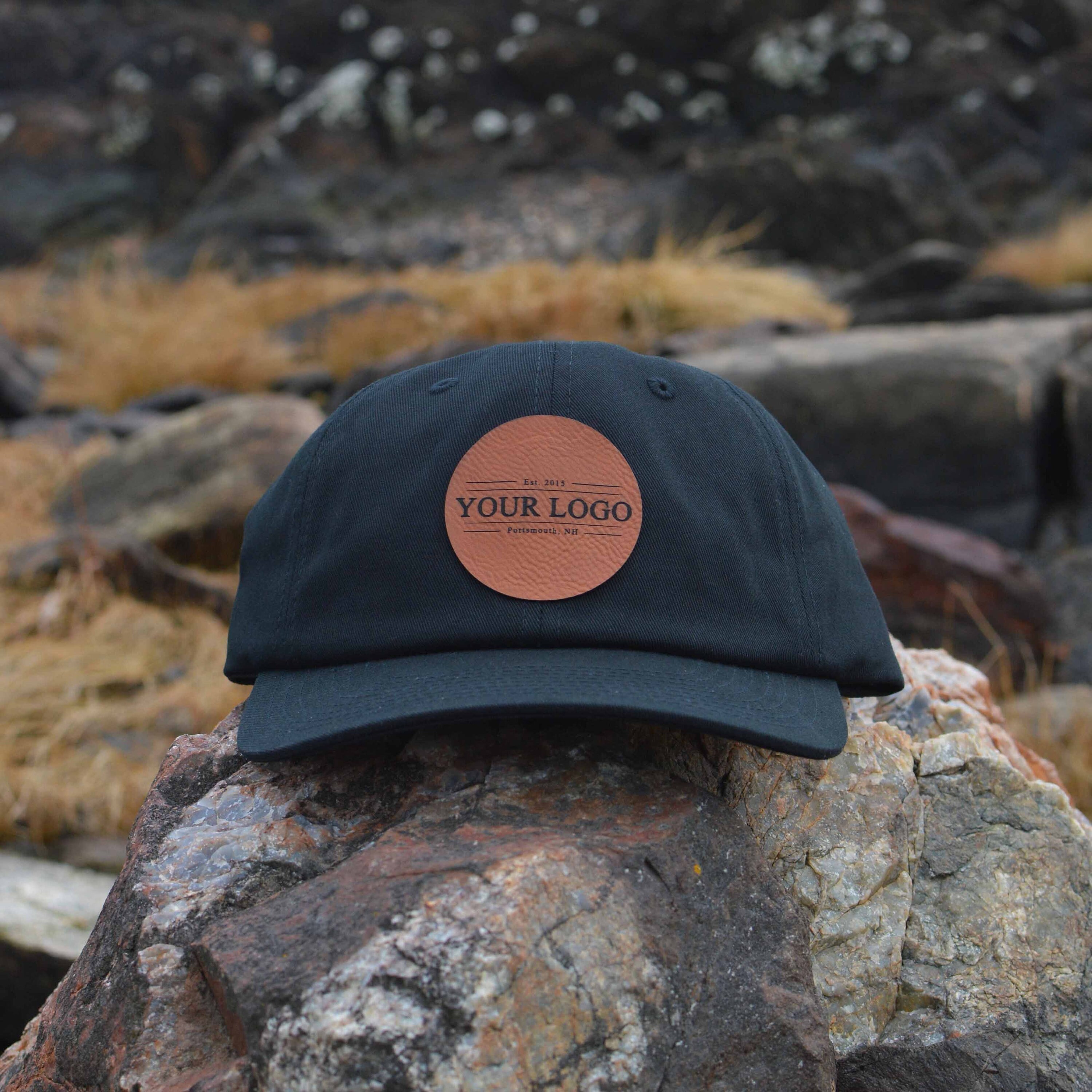 Custom Logo Hats Company Logo Hat Faux Leather Patch Low | Etsy