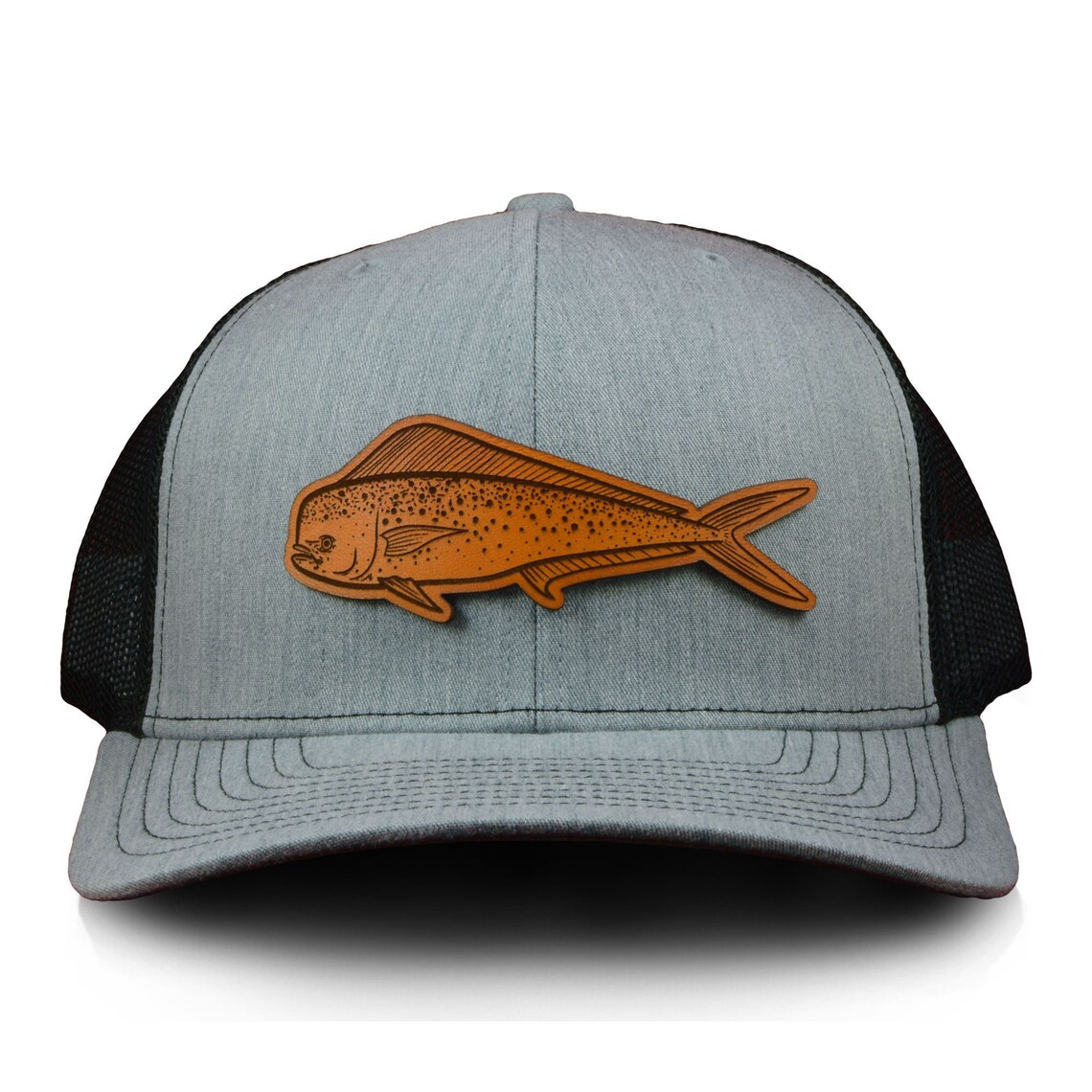Mahi-mahi Patch Hat, Custom Richardson 112 Leather Patch Hat, Leather ...