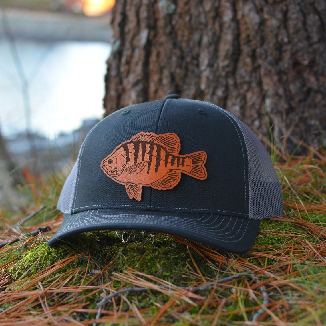 Bluegill Patch Hat, Custom Richardson 112 Leather Patch Hat, Leather ...