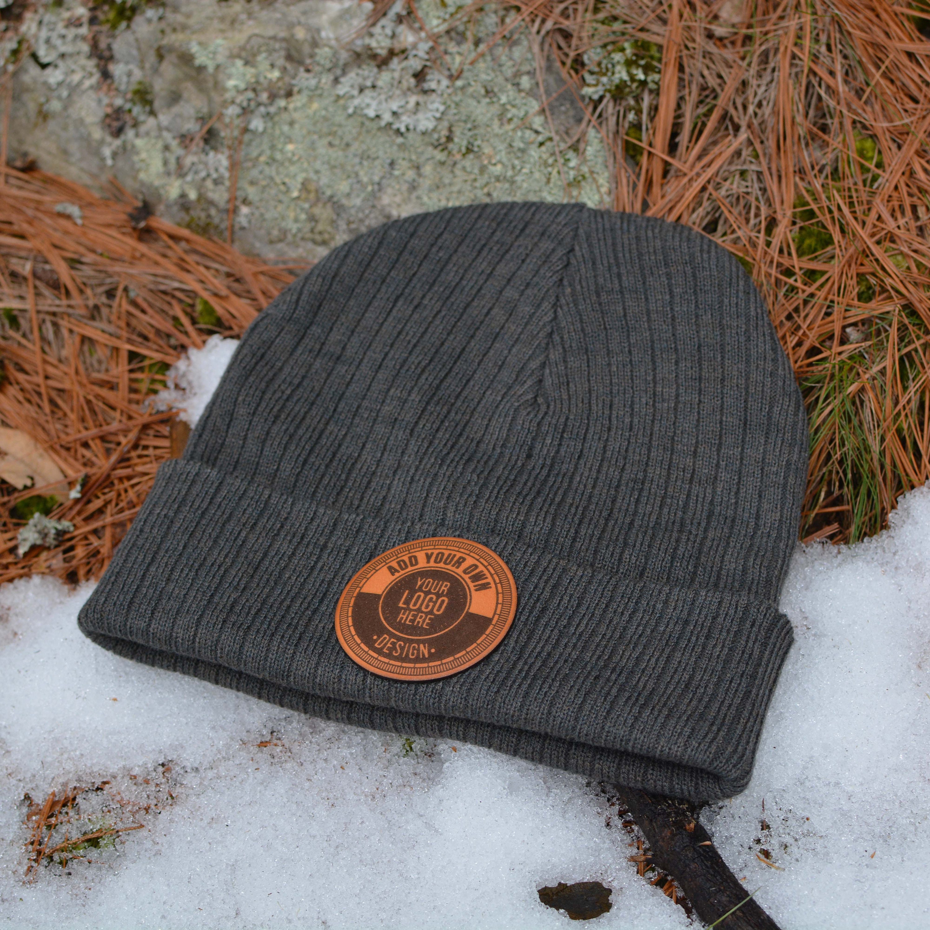 Custom Beanie Logo Beanie Company Logo Winter Hat Leather - Etsy