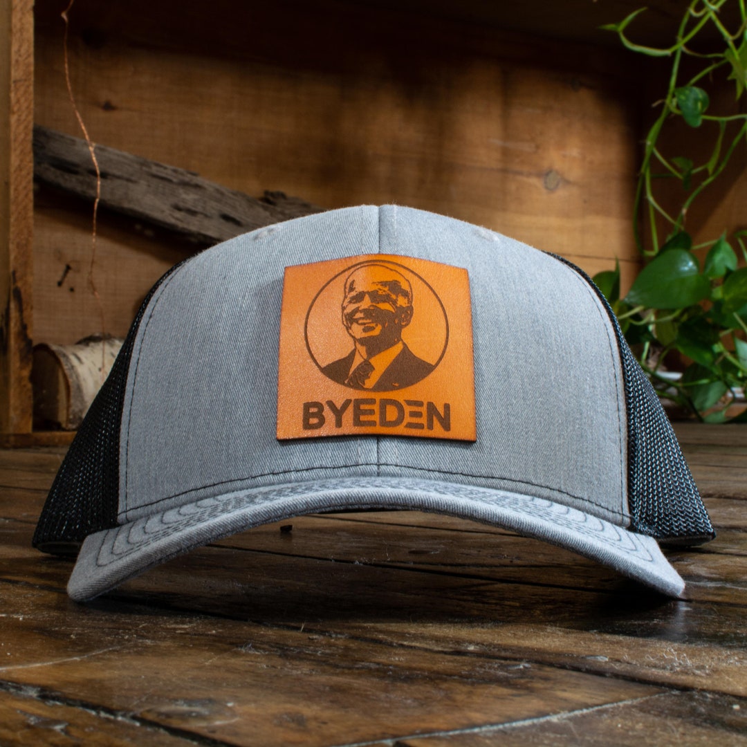Byeden Leather Patch Hat, Richardson 112 Trucker Cap, Biden Political ...