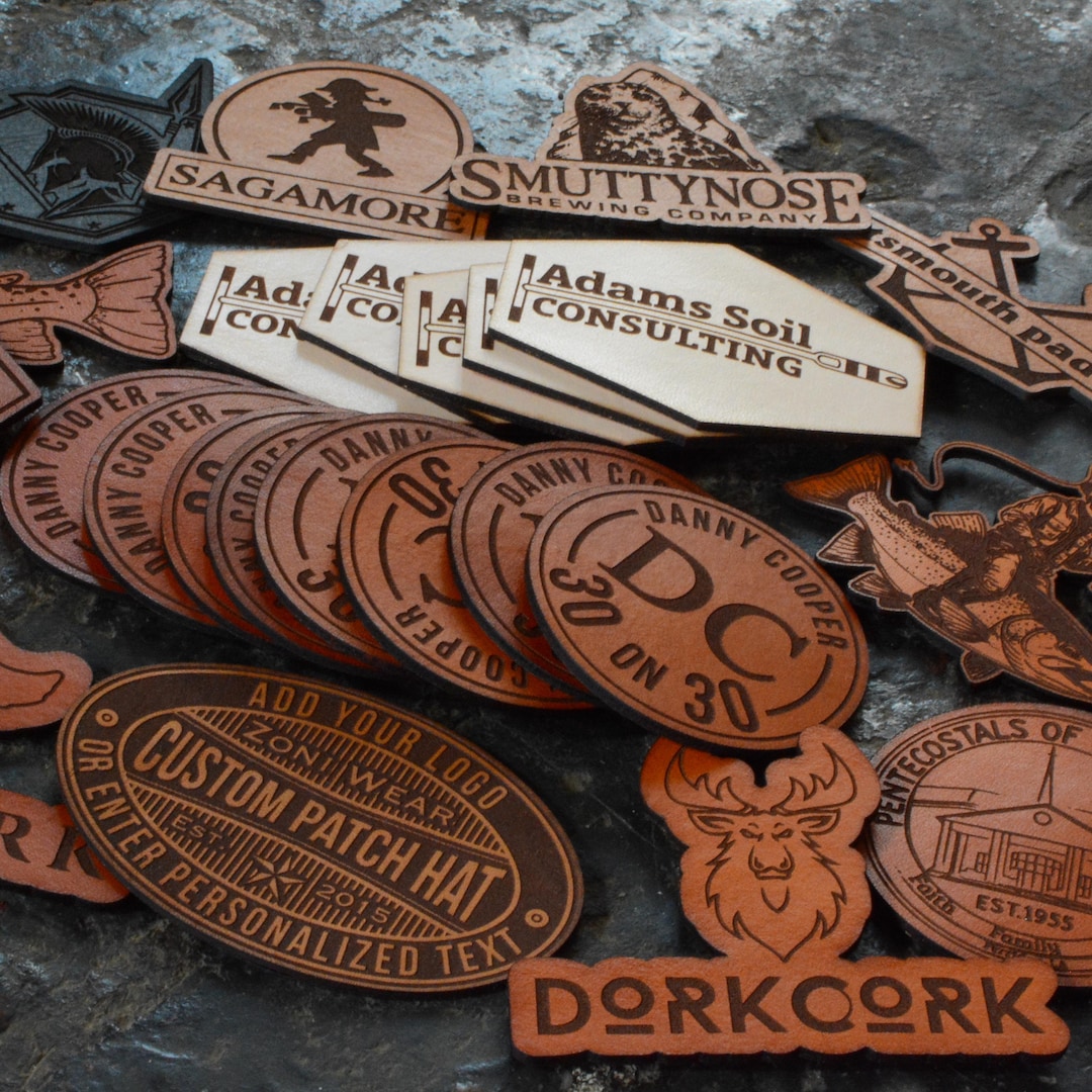 Custom Logo Leather Patches, Laser Engraved Leather Patches, Custom ...