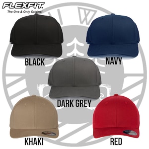 Flexfit Custom Logo Hats, Company Logo Hat, Leather Patch, Laser ...