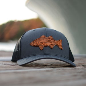 Striped Bass Patch Hat, Custom Richardson 112 Leather Patch Hat ...