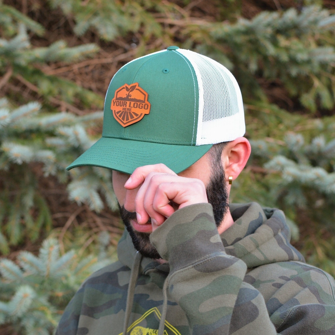 Custom Logo Leather Patch Hat, Personalized Logo Hat, Company Logo Hat ...