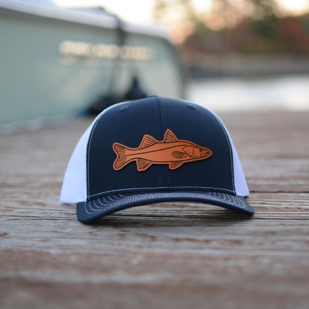 Snook Patch Hat, Custom Richardson 112 Leather Patch Hat, Leather Patch ...