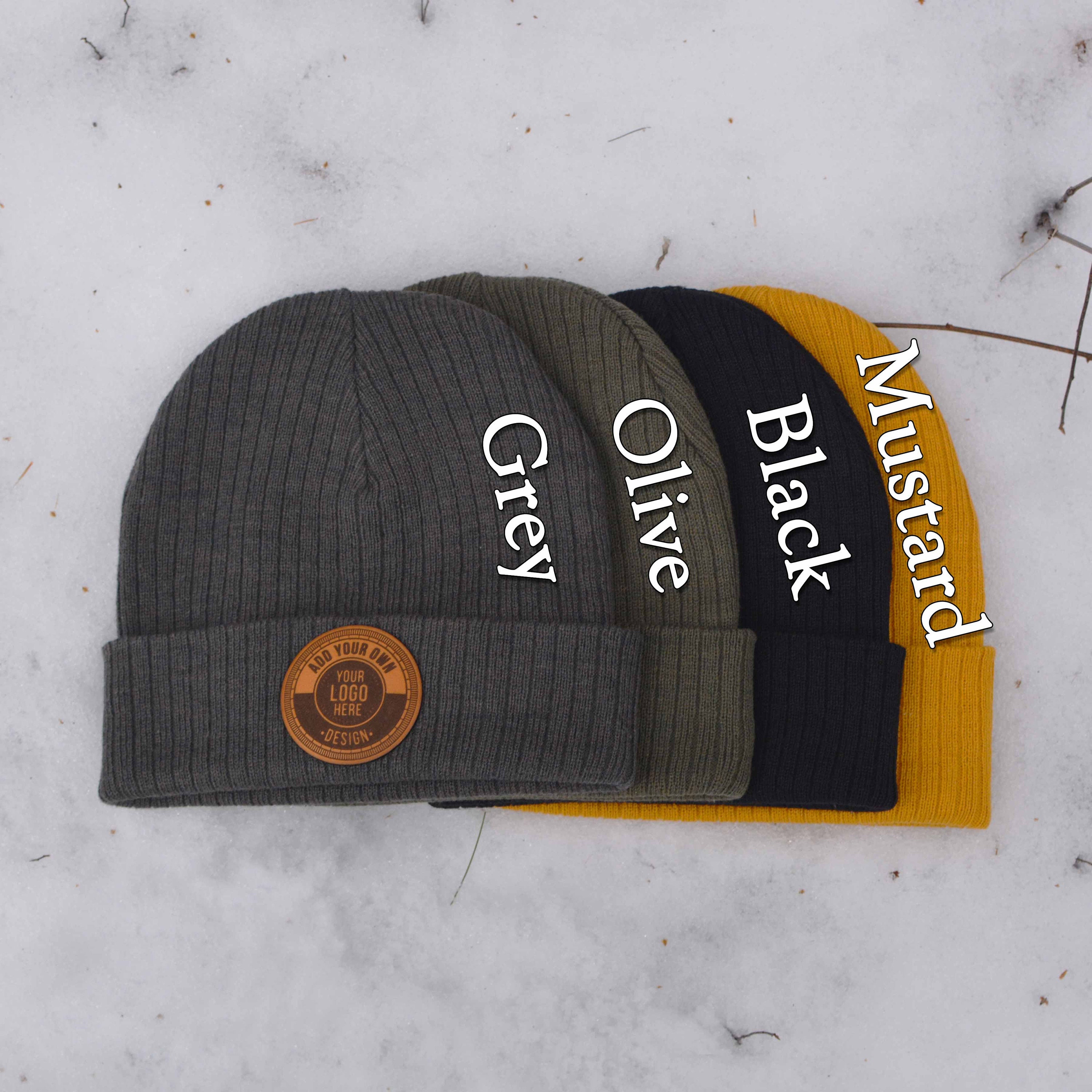 Custom Beanie Logo Beanie Company Logo Winter Hat Leather - Etsy