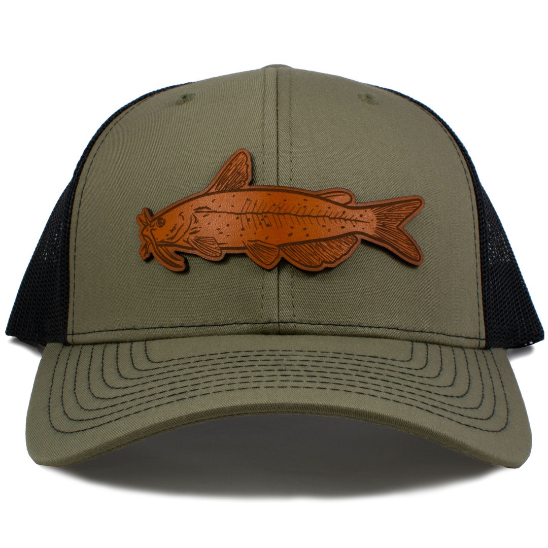 Catfish Patch Hat, Custom Richardson 112 Leather Patch Hat, Leather ...