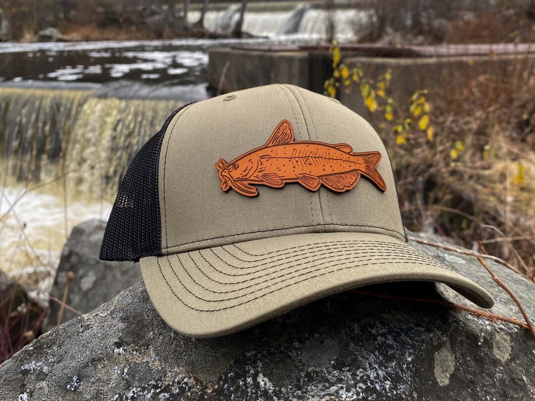 Catfish Patch Hat, Custom Richardson 112 Leather Patch Hat, Leather ...