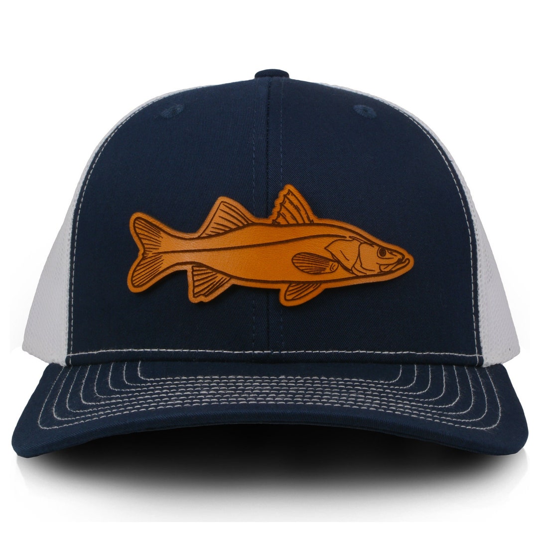 Snook Patch Hat, Custom Richardson 112 Leather Patch Hat, Leather Patch ...