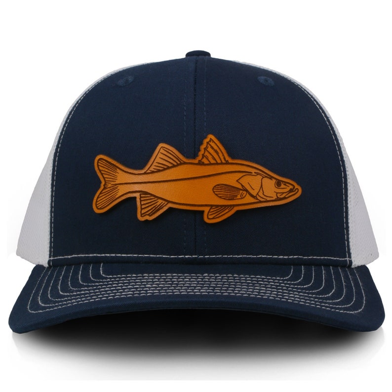 Snook Patch Hat, Custom Richardson 112 Leather Patch Hat, Leather Patch ...