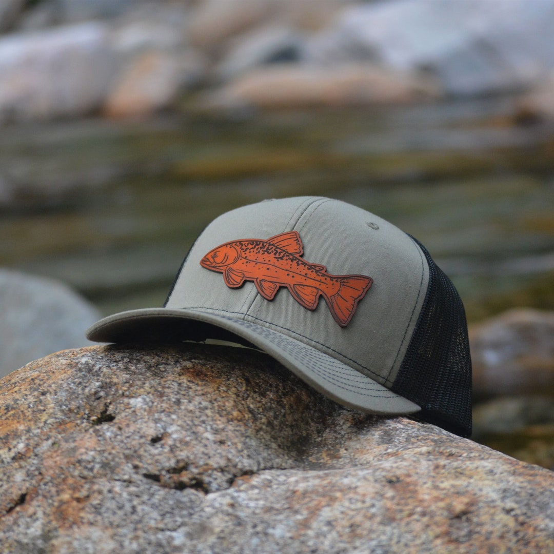 Brook Trout Patch Hat Custom Richardson 112 Leather Patch - Etsy