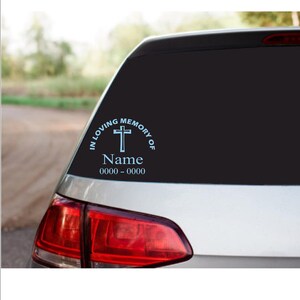 In Loving Memory Cross | Personalized Vinyl Decal Sticker | Faith ...