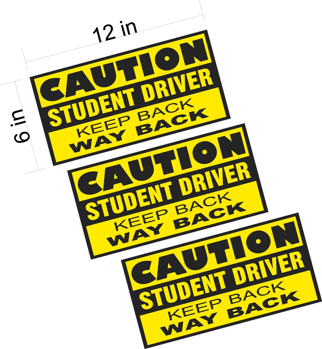 Student Driver Magnet, Caution Keep Back, New Driver Gift (3 Pack) - Etsy