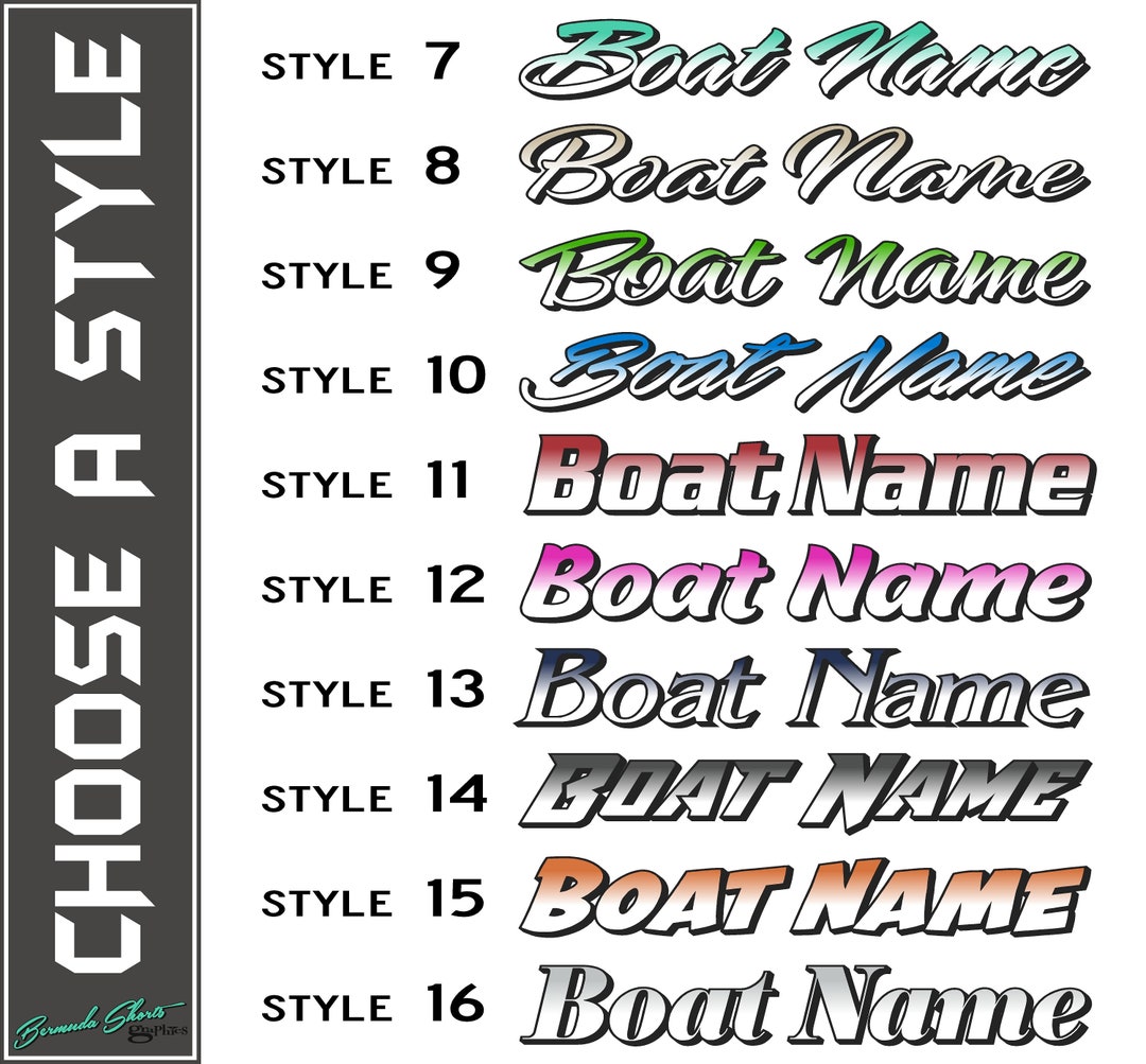 Boat Name Decal / Custom Hull Graphic / Premium Marine Vinyl Lettering ...