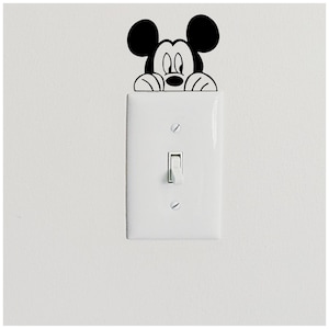 Peeking Mickey Light Switch Decal | Home Decor, Vehicle, Wall or Any ...