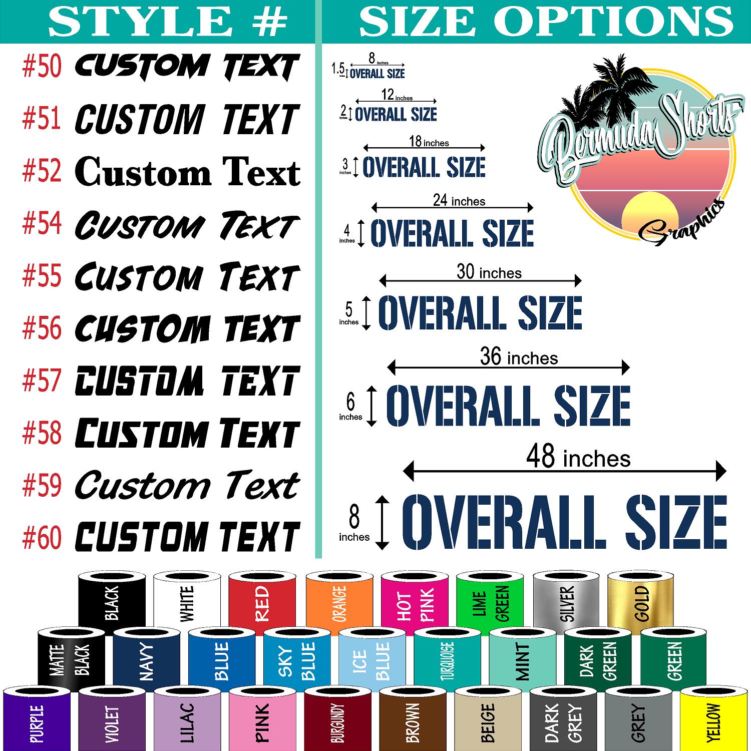 Custom Vinyl Lettering Decals for Cars, Trucks, Walls, or Personalized ...